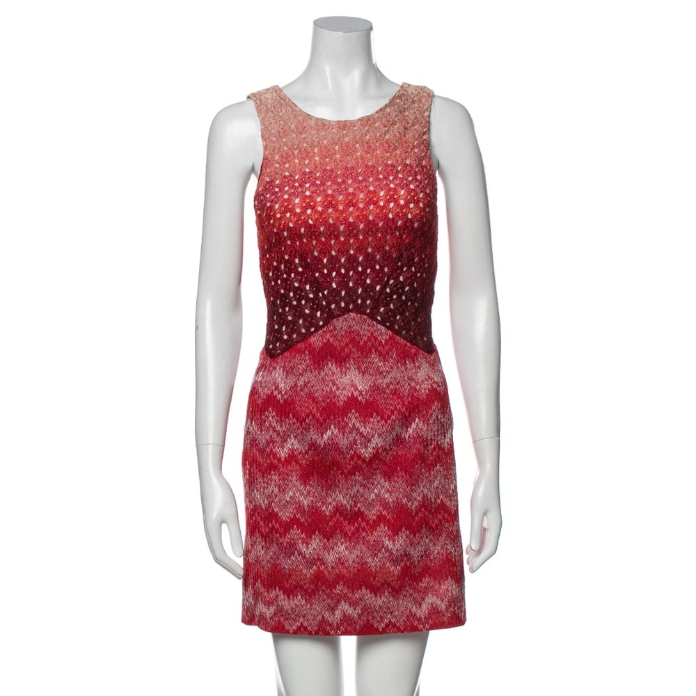 Missoni Red Classic Zigzag Stitch Mini Dress In S / I… - Gem
